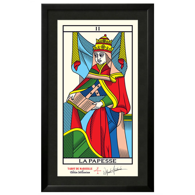 Quadro Emoldurado Taro De Marseille Arcano Maior 02 A Papisa Ou Suma Sacerdotisa Edition