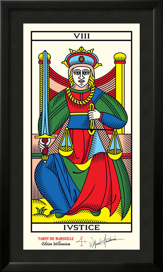 Quadro Emoldurado Taro De Marseille Arcano Maior 8 A Justiça Edition Millenium De Wilfried