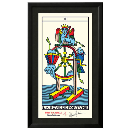 Quadro Emoldurado Taro De Marseille Arcano Maior 10 A Roda Da Fortuna Millenium De Wilfried