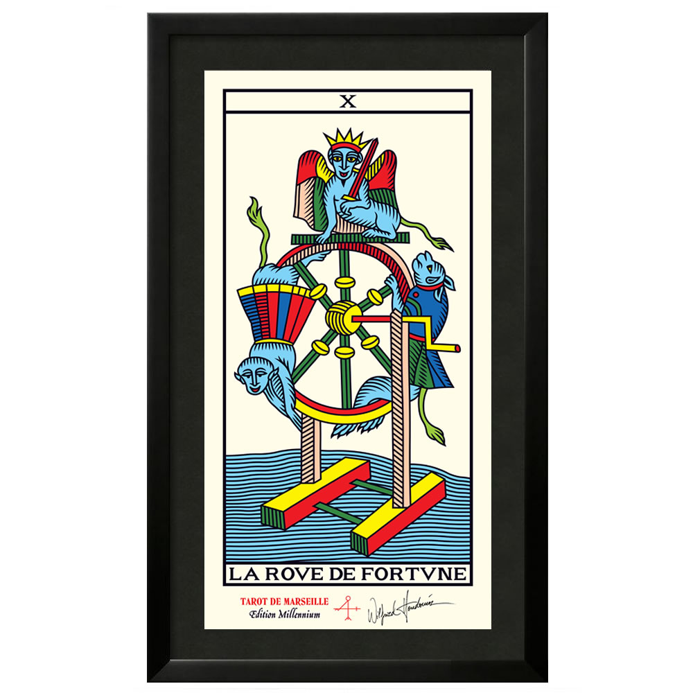 Quadro Emoldurado Taro De Marseille Arcano Maior 10 A Roda Da Fortuna Millenium De Wilfried