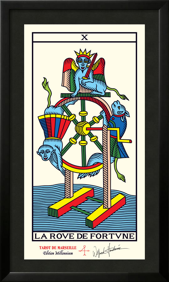 Quadro Emoldurado Taro De Marseille Arcano Maior 10 A Roda Da Fortuna Millenium De Wilfried