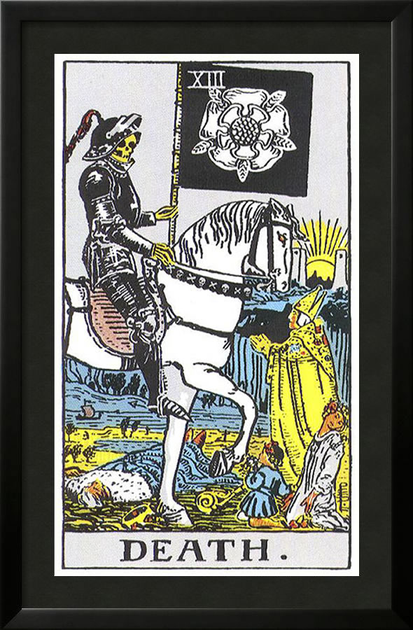Quadro Emoldurado Tarô Rider Waite Arcano Maior 13 A Morte De Arthur Edward Waite E Pamela